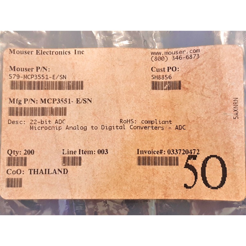 ‫مشخصات، دیتاشیت، قیمت و خرید MCP3551-E/SN‬